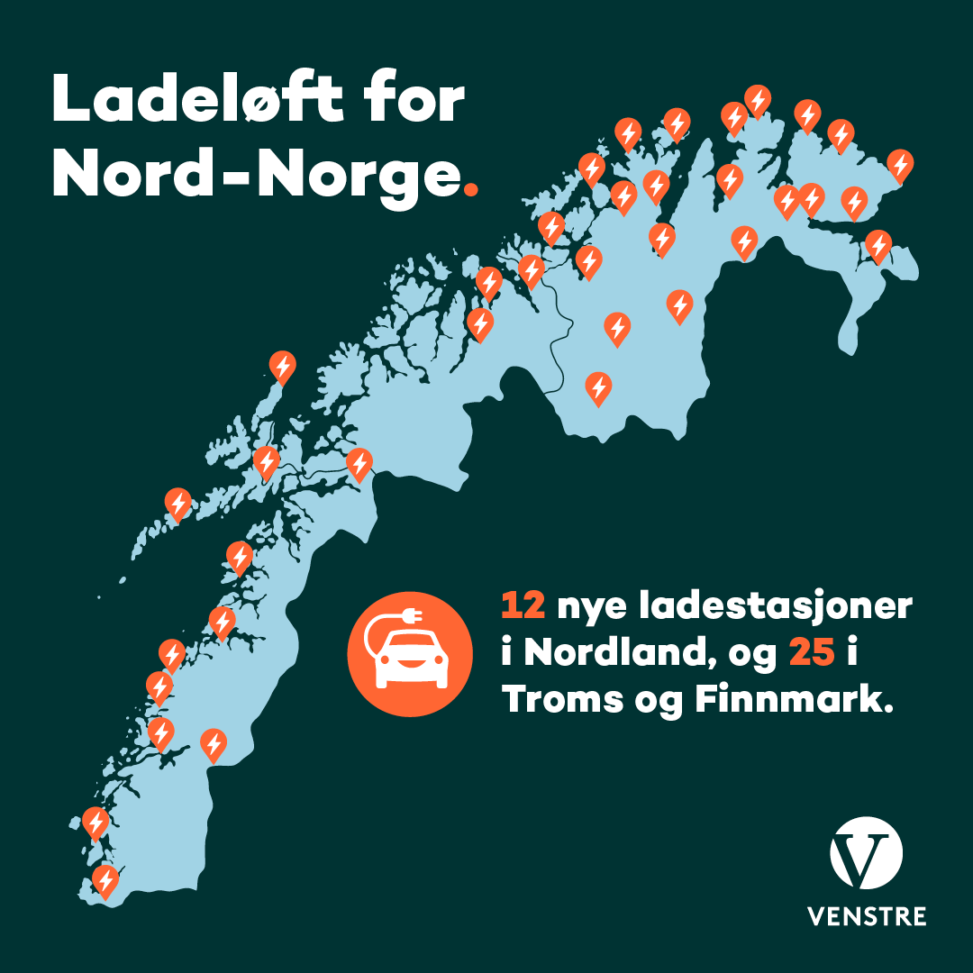 Nå kommer ladeløftet i Nord-Norge - sentralt Venstre