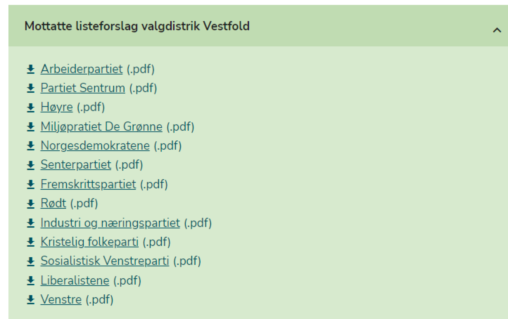 Vestfold Venstres fylkesliste 2023 - Venstre