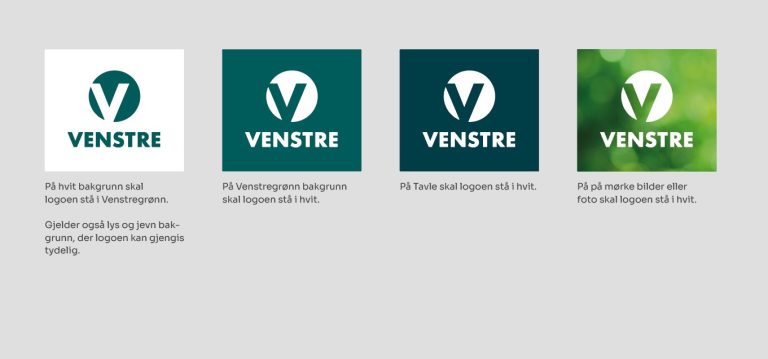 Venstres visuelle identitet (logo og visuelle profil) - Venstre