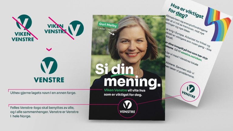 Venstres visuelle identitet (logo og visuelle profil) - Venstre