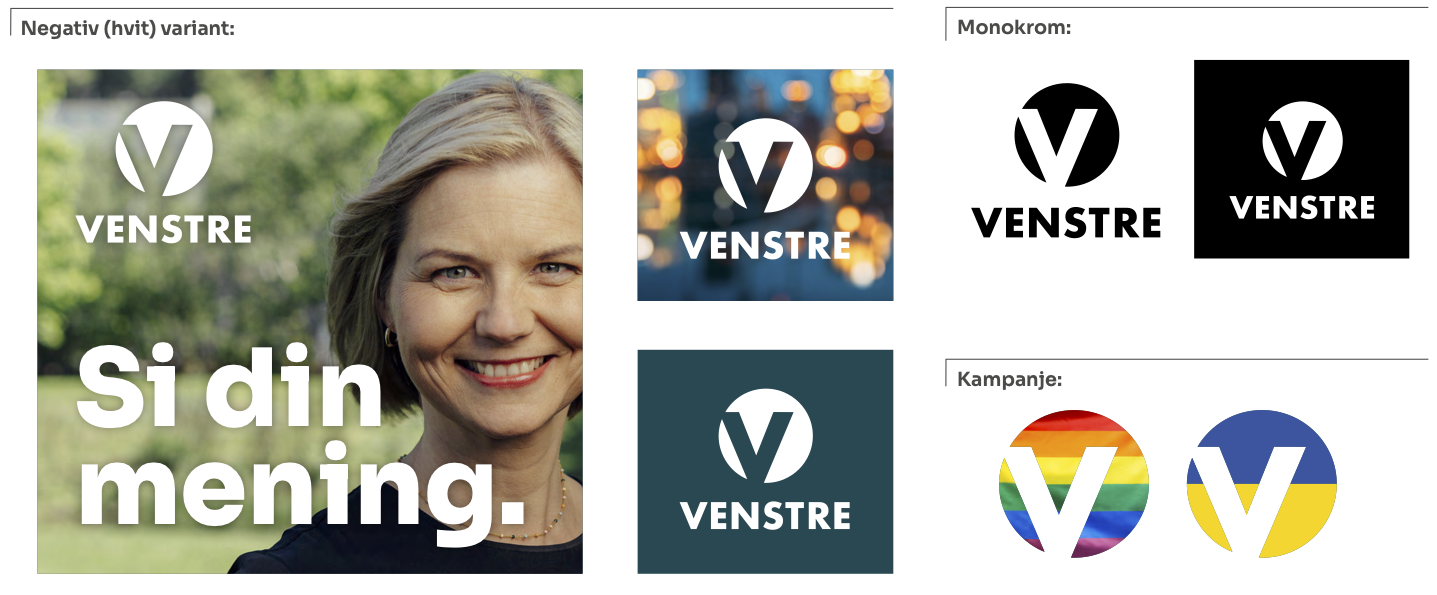 Venstres visuelle identitet (logo og visuelle profil) - Venstre